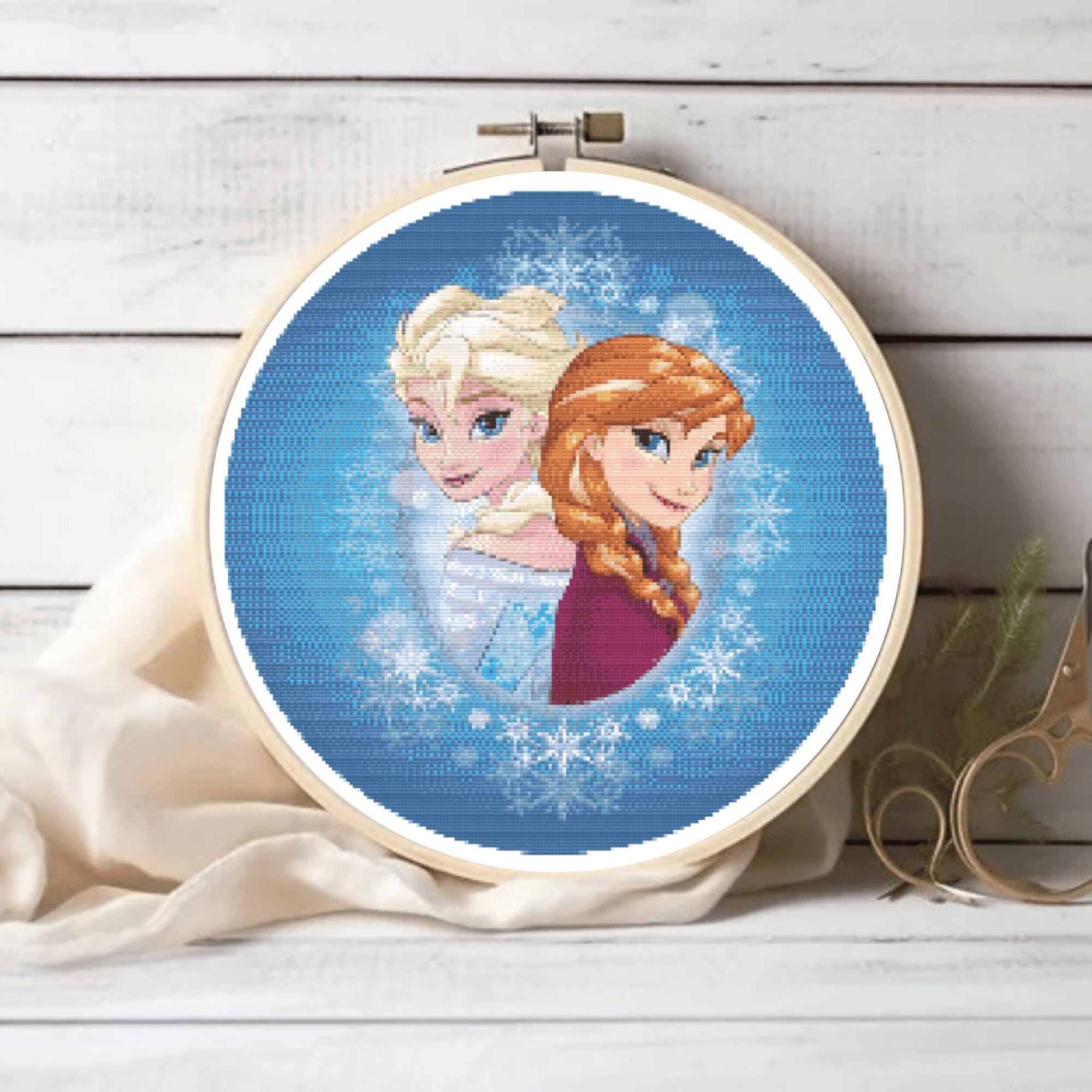 Frozen Fever Elsa and Anna Cross Stitch Pattern, Frozen Elsa Cross ...