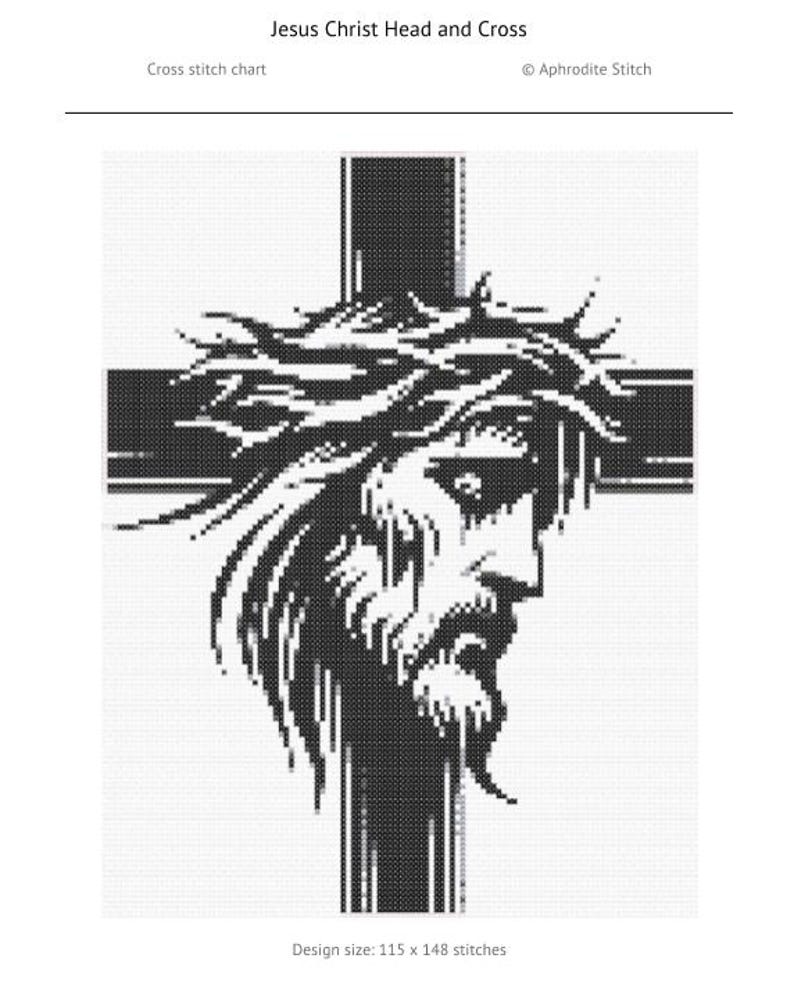 Jesus and Cross Cross Stitch Pattern - Crucifixion Christian Embroidery ...