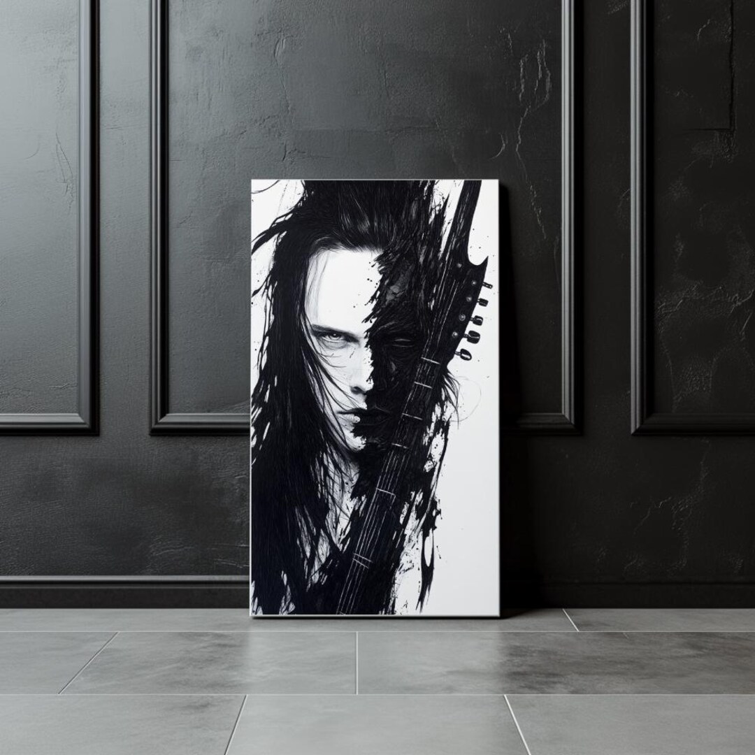 BLCK Metal, Canvas Wall Art, Metal Music Style, Monochrome, 12x18 ...
