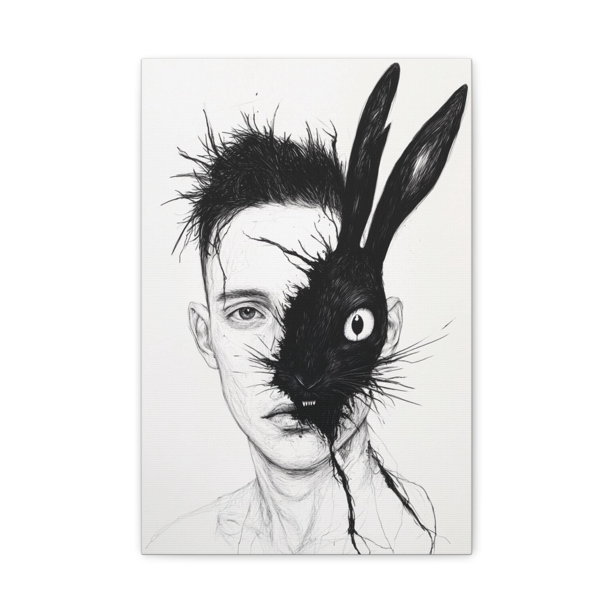 BLCK Rabbit, Surreal Art, AI Poster, Abstract Wall Art, Modern Art ...