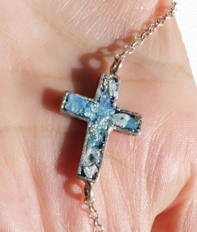 Blue Cross Necklaces the Cross is Beautifully Connected by - Etsy