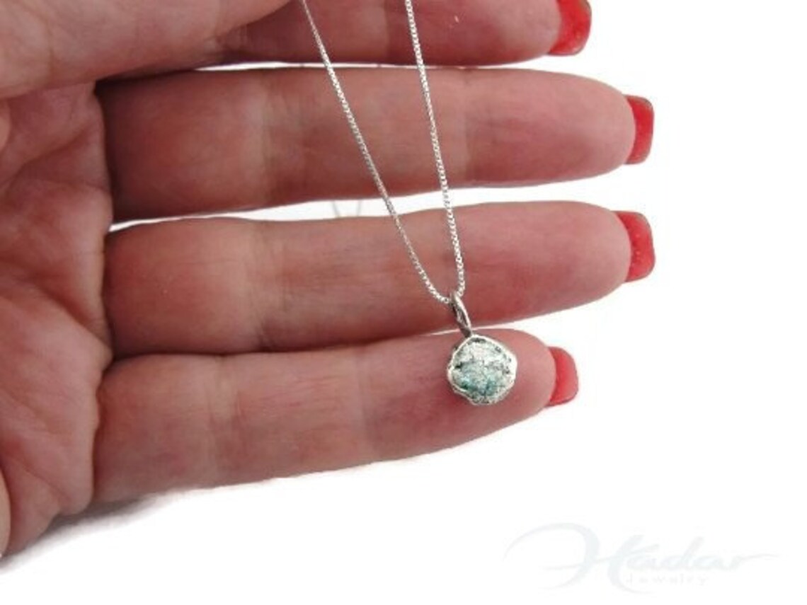 Round Pendant Sterling silver Pendant with 100% Antique Roman | Etsy