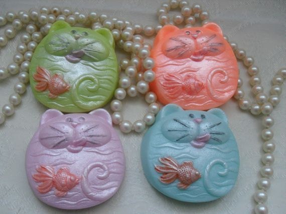 Funny Cat Soap Cat and fish soap Hungry Henry Cat Soap | Etsy