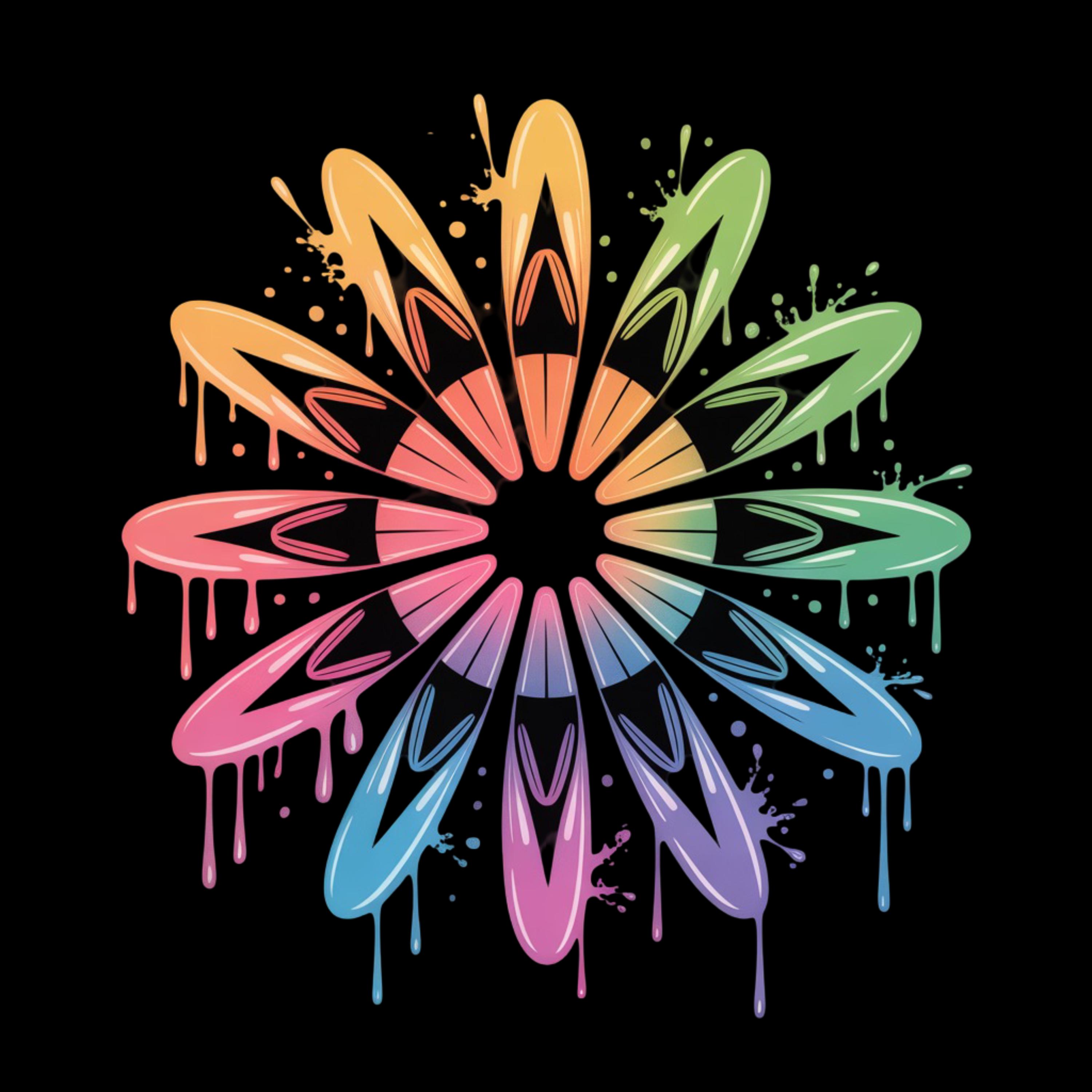Neon Mandala Drip PNG Bundle: High-res Designs for Sublimation (digital ...