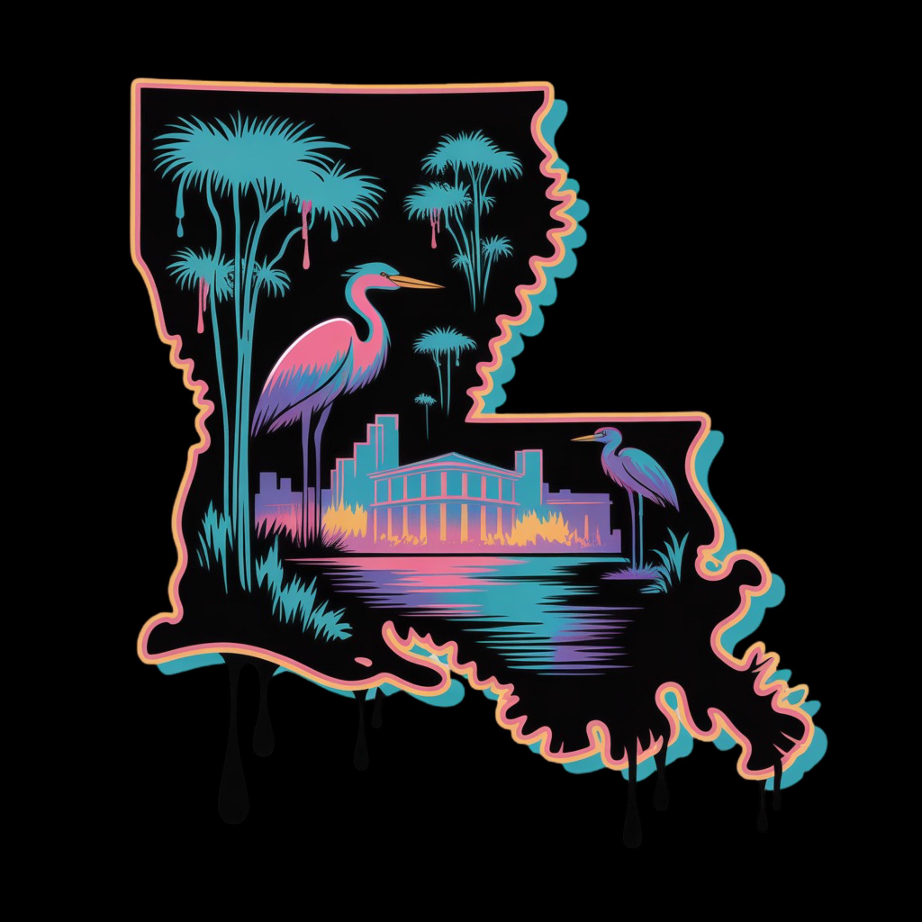 50 USA State PNG Bundle | Neon Drip Outlines | Graffiti T-shirt Designs ...