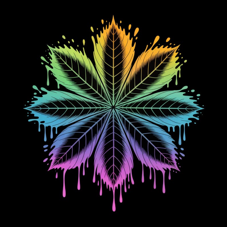 Neon Mandala Drip PNG Bundle: High-res Designs for Sublimation (digital ...