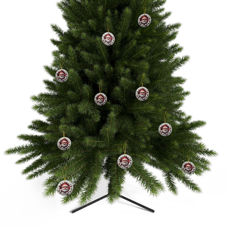 Santa Claus Ceramic Ornament - Festive Holiday Décor , 3D Santa Clause ...