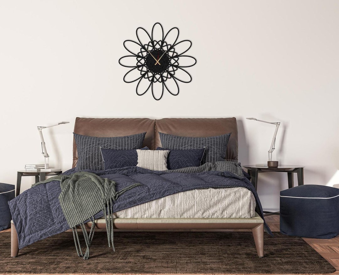 Flower Metal Wall Clock, Modern Minimalist Home Decor. - Etsy
