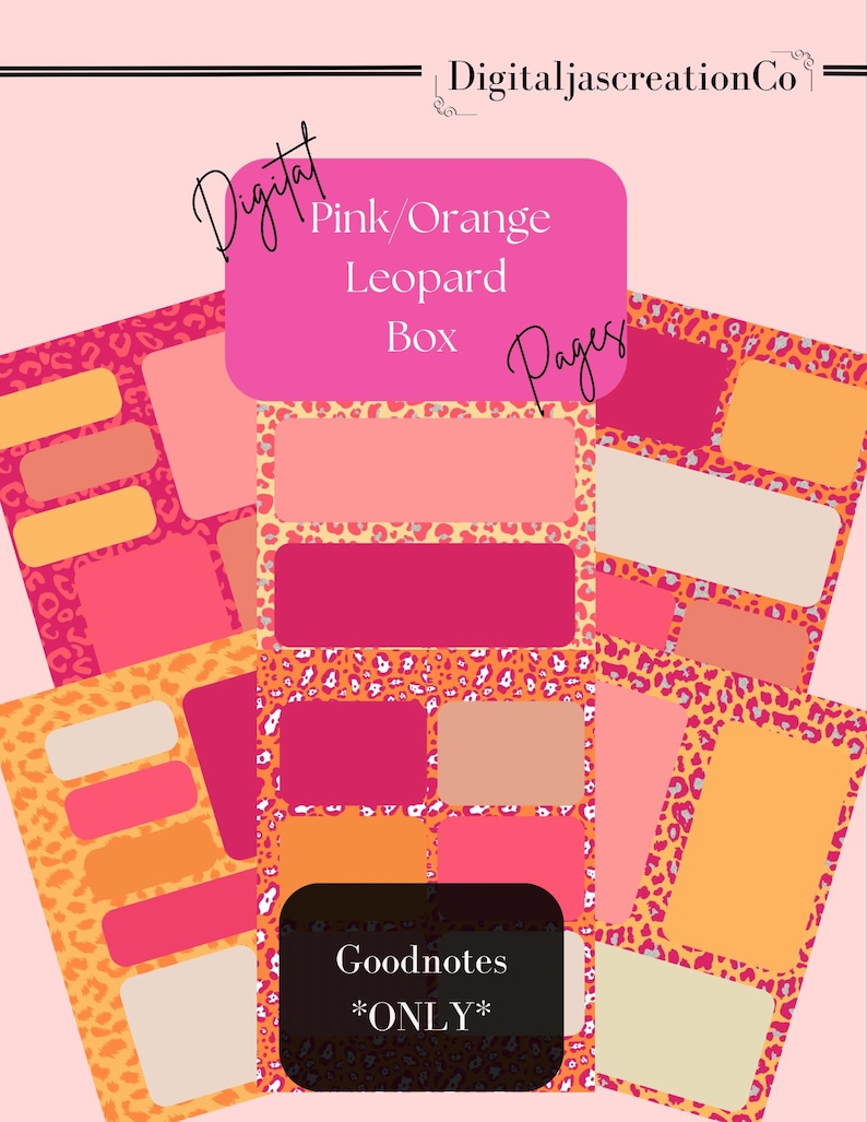 Leopard Pages•box Planner Spread Background•digital Planning Pages ...