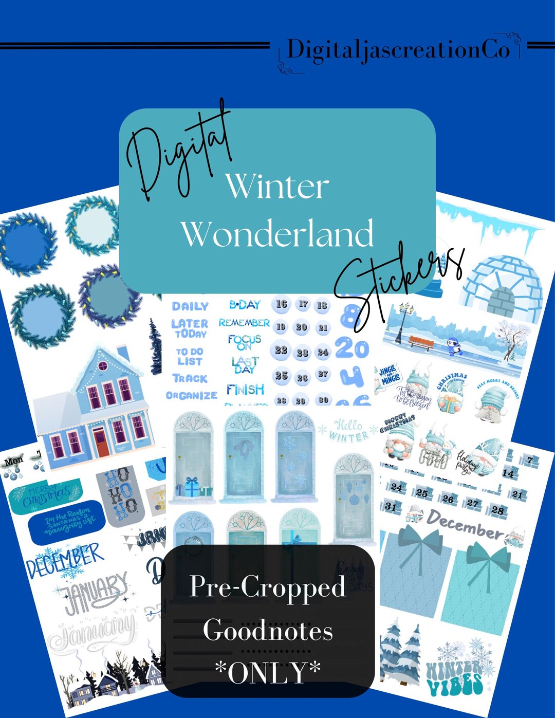 Digital Christmas Stickers January Stickers Winter Wonderland Stickers ...