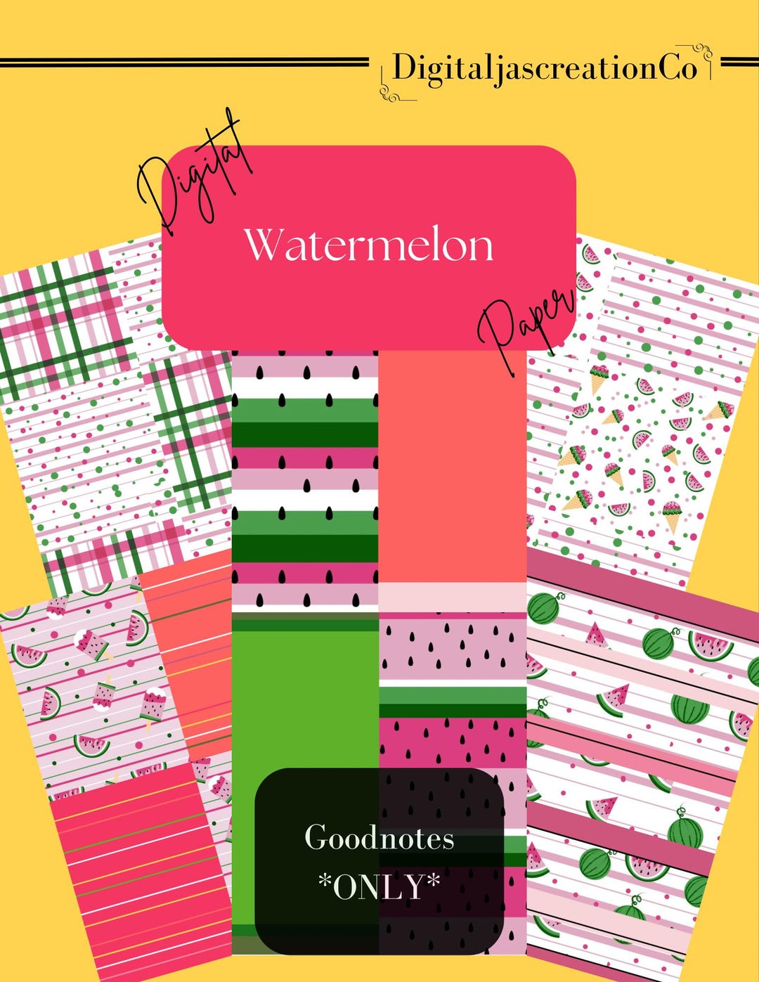 Watermelon Digital Paper: Scrapbook Backgrounds (digital Download) - Etsy