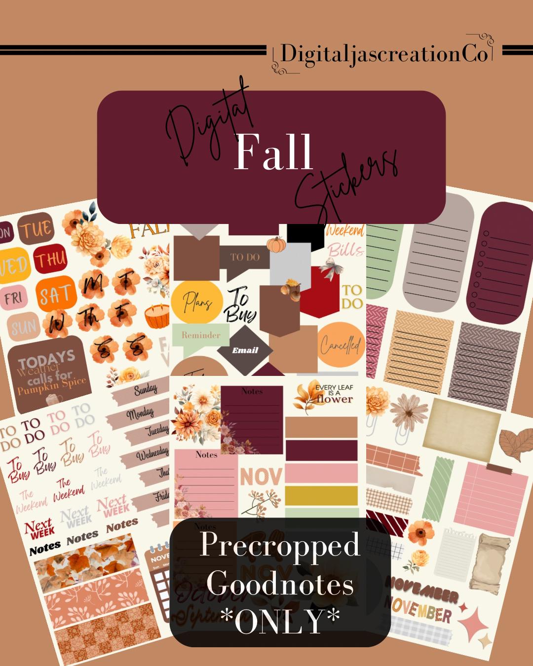 Fall Digital Stickers • Fall Color Stickers • Digital Planning Stickers ...
