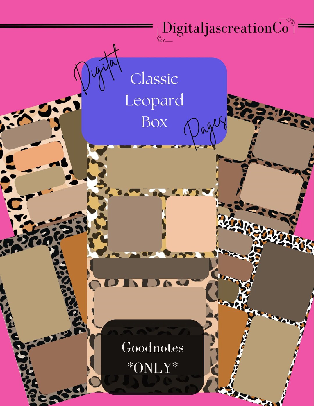 Leopard Planner Box Pages: Goodnotes Digital Paper (digital Download ...