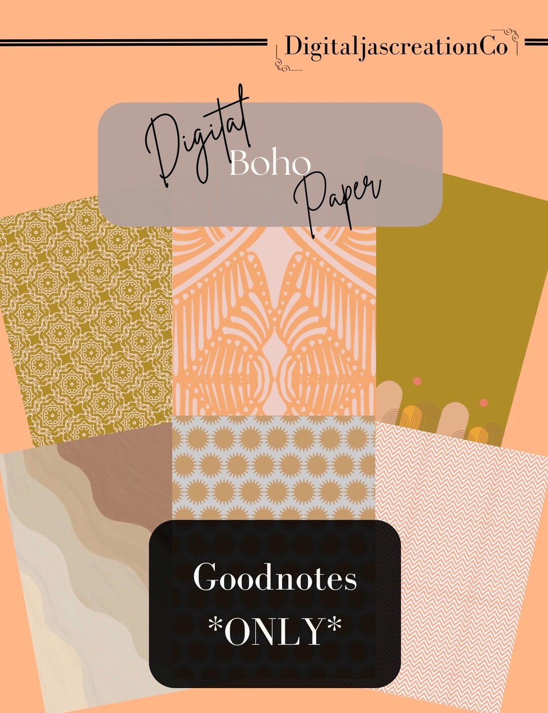 Digital Boho Paper • Boho Background • Digital Planning Pages • Digital ...