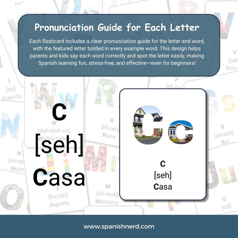 Spanish Alphabet Flashcards for Toddlers and Preschoolers | Printable ...
