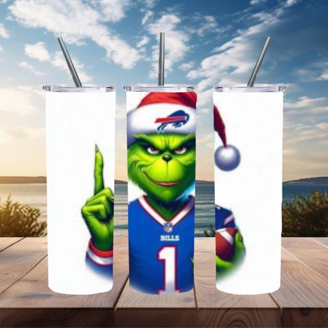Buffalo Bills Grinch 20 Oz Tumbler With Straw and Straw Cleaner - Etsy