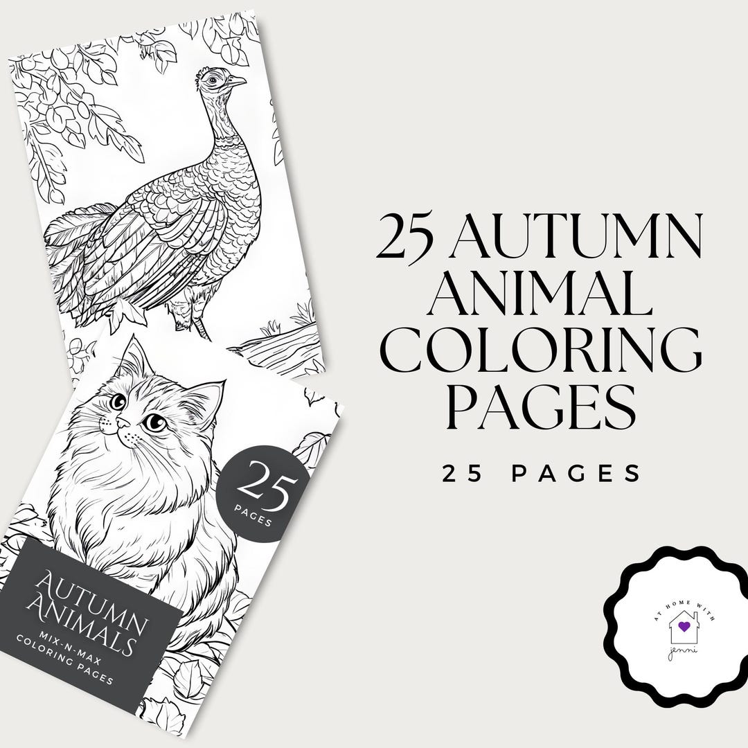 Printable Autumn Animal Coloring Pages | Relaxing Coloring for Kids ...