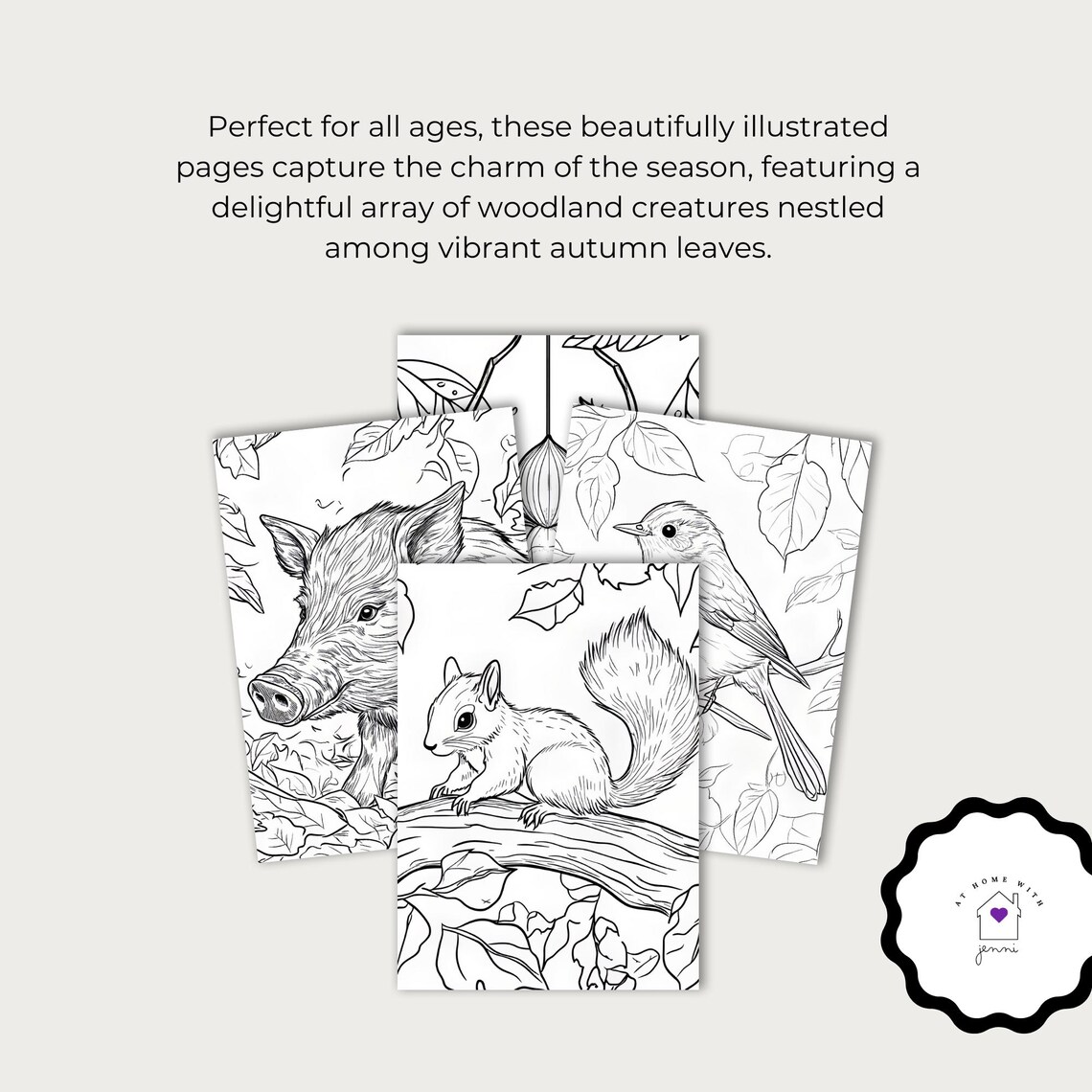 Printable Autumn Animal Coloring Pages | Relaxing Coloring for Kids ...