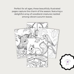 Printable Autumn Animal Coloring Pages | Relaxing Coloring for Kids ...