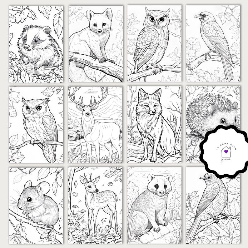Printable Autumn Animal Coloring Pages Relaxing Coloring for Kids ...