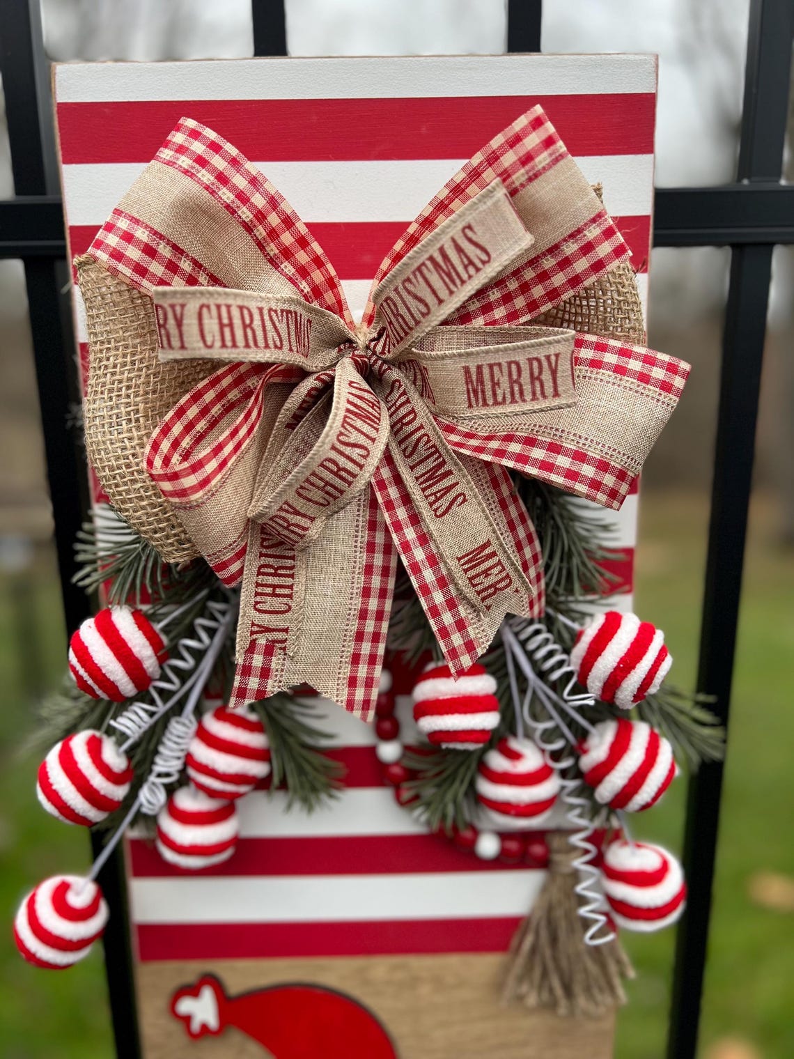 Santa Claus Porch Leaner, Holly Jolly Christmas Door Hanger - Etsy