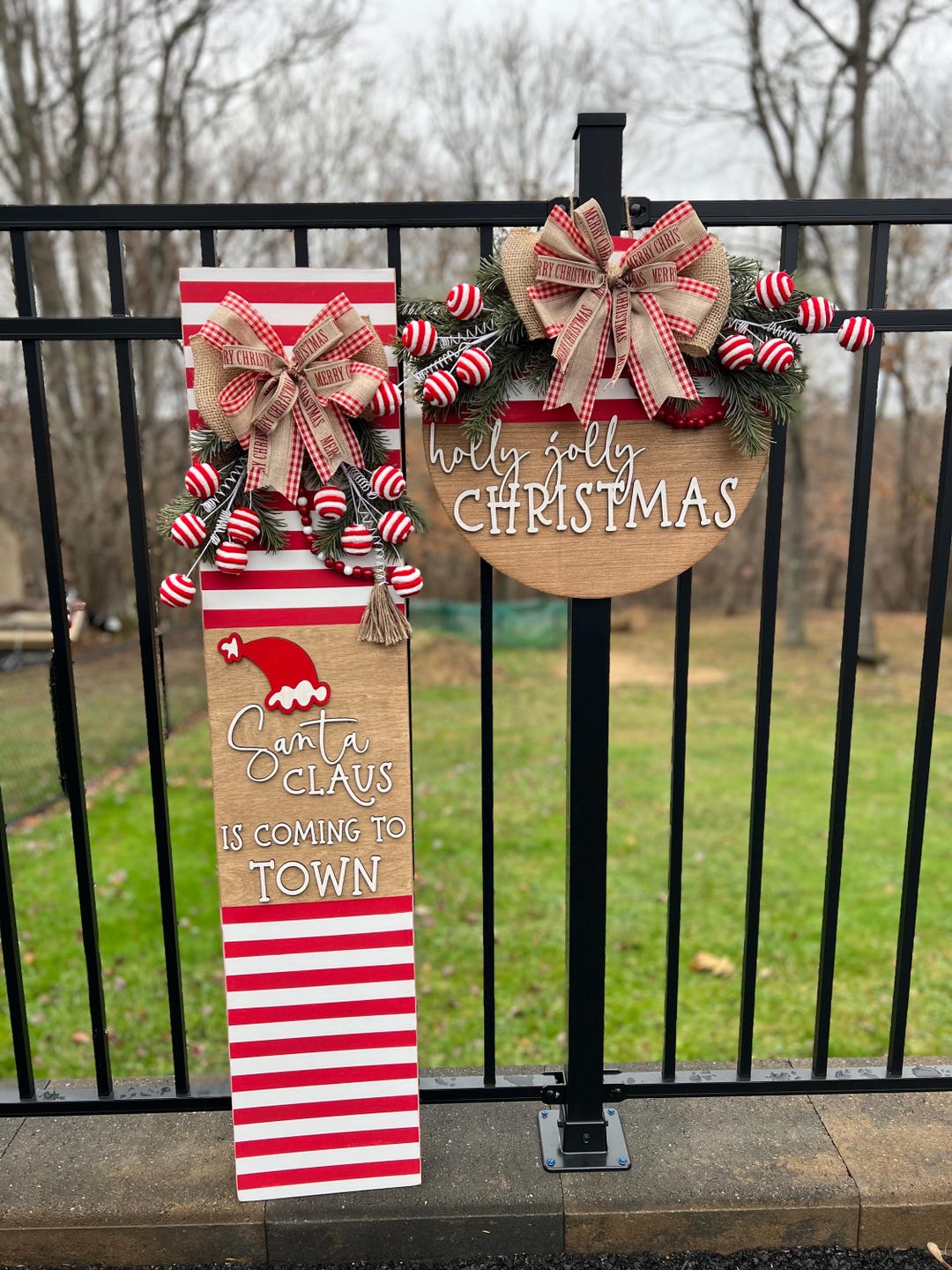 Santa Claus Porch Leaner, Holly Jolly Christmas Door Hanger - Etsy