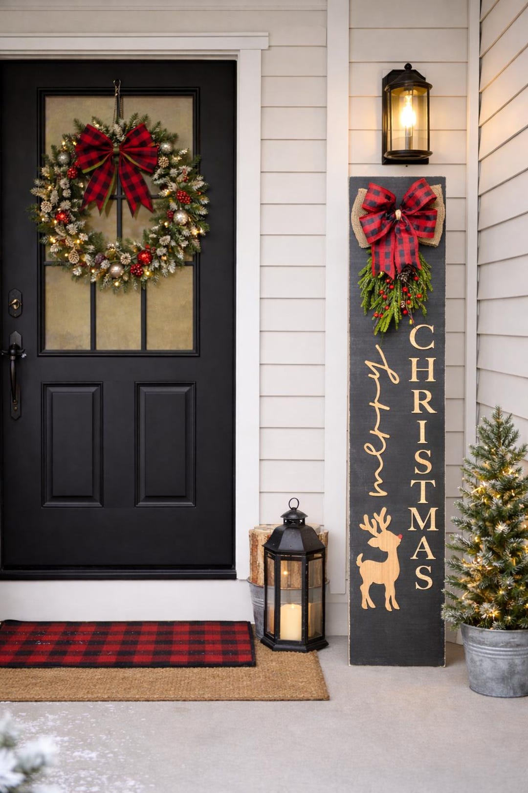 Merry Christmas Rudolf Porch Sign, 3D Wood Lettering, Holiday Leaner - Etsy