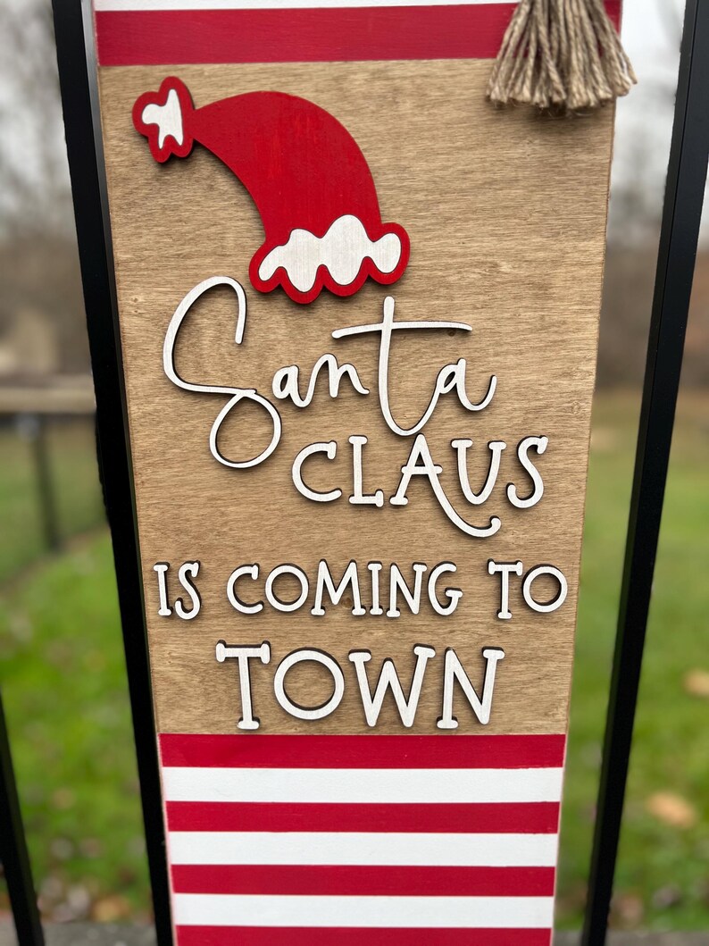 Santa Claus Porch Leaner, Holly Jolly Christmas Door Hanger - Etsy