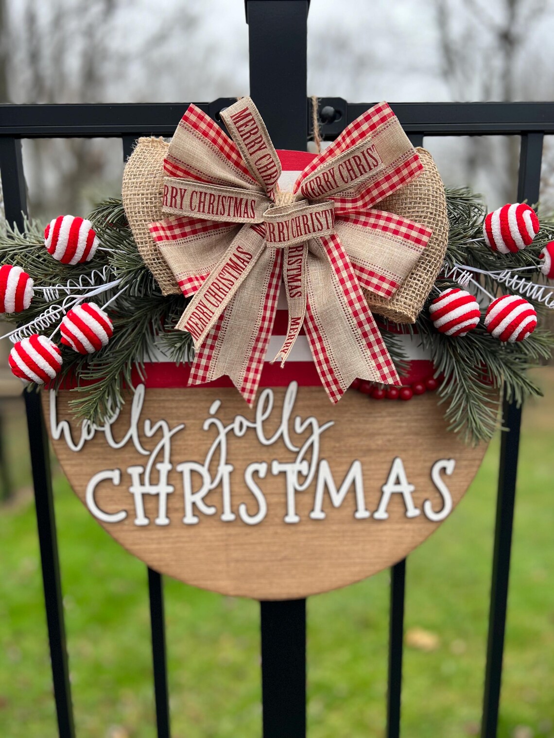 Santa Claus Porch Leaner, Holly Jolly Christmas Door Hanger - Etsy