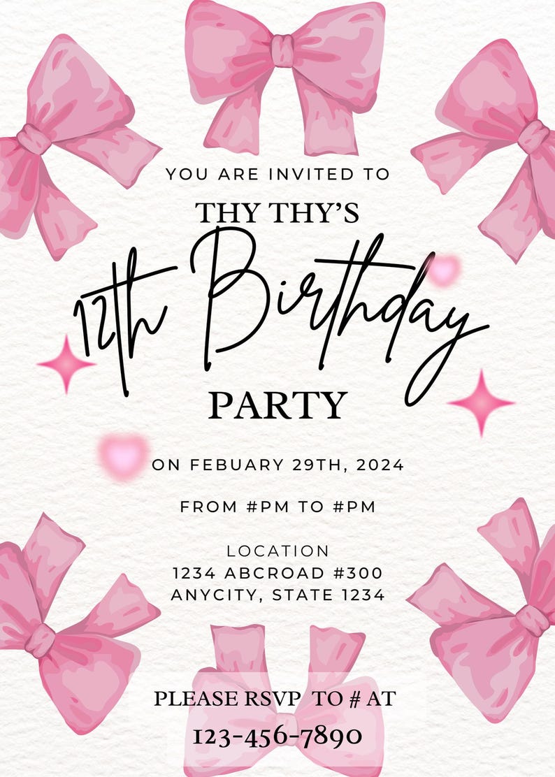 10 Physical Birthday Invitation. - Etsy