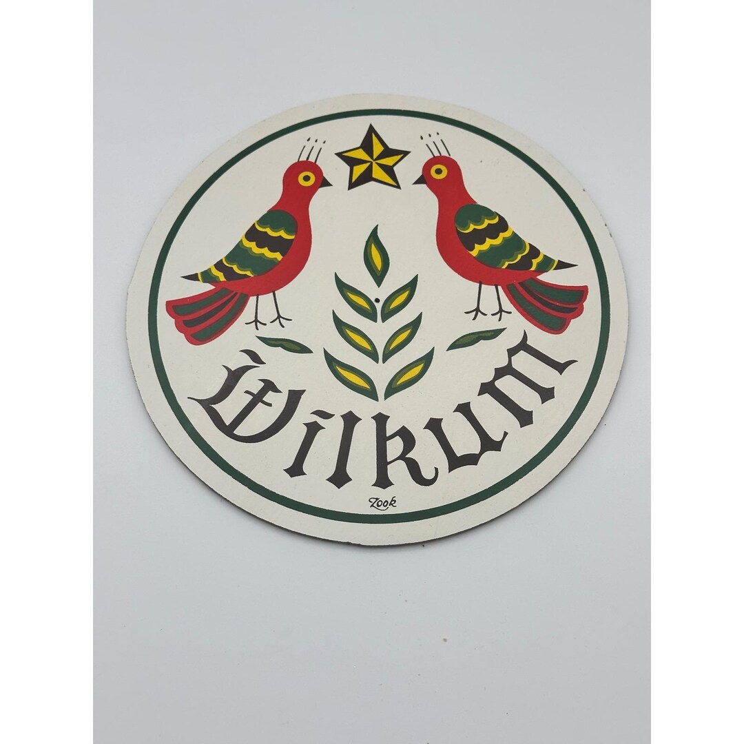 Vintage Wilkum (welcome) 8" Round Hex Sign Pennsylvania Dutch ZOOK - Etsy