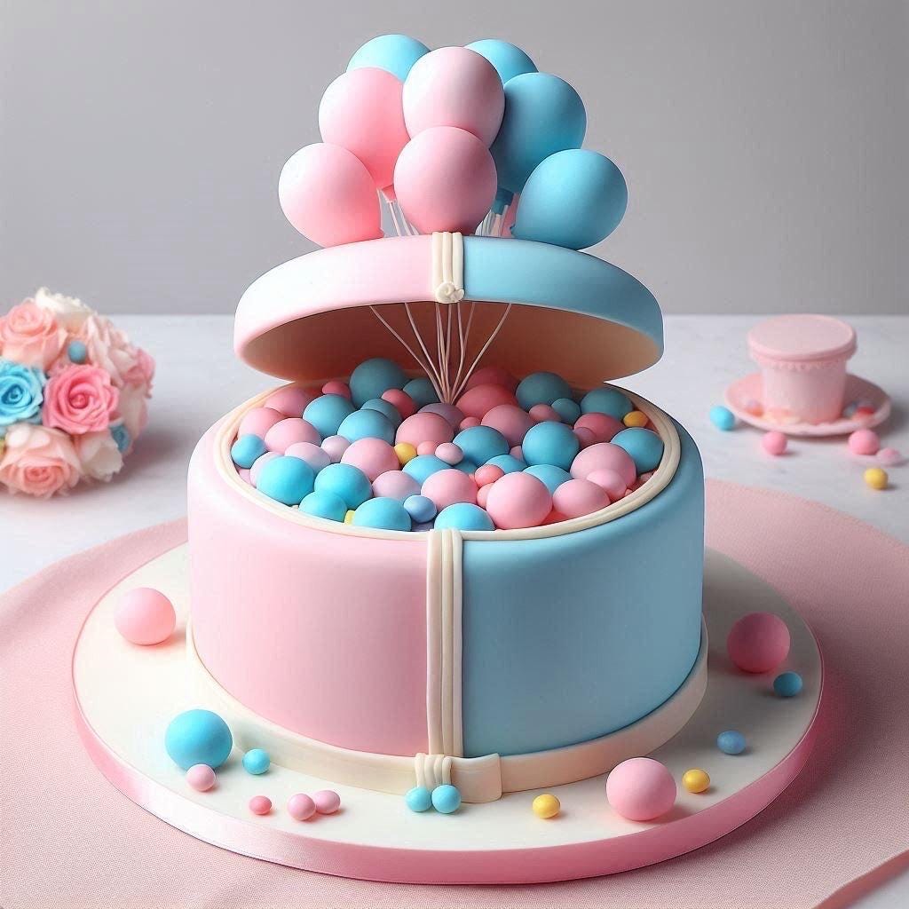 25 Creative Gender Reveal Cake Design Ideas Digital Ebook for Unique ...