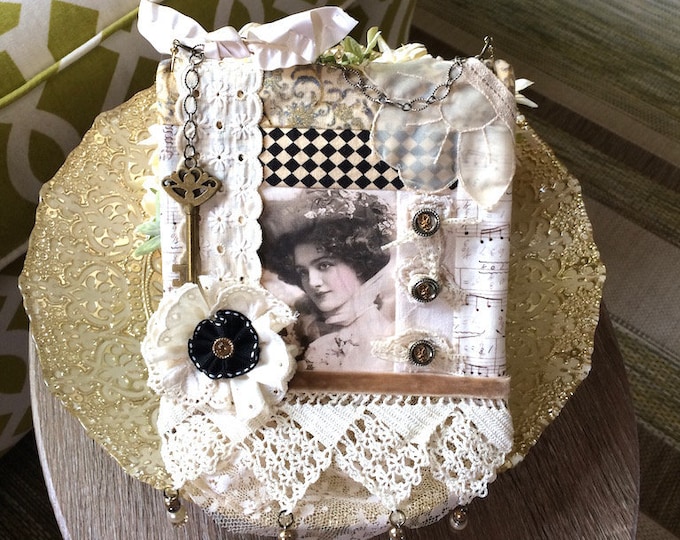 Vintage-style Wall Hanging Victorian Wall Hanging Mixed Media Wall ...