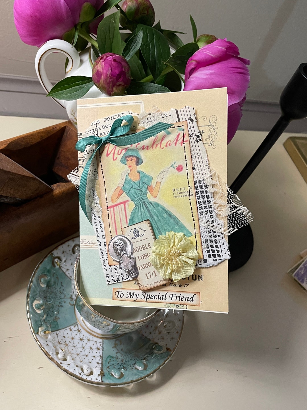 Vintage-style Seamstress Card Sewing Card Old-fashioned Look Card - Etsy