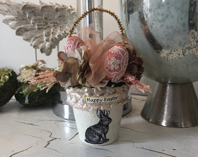 Altered Peat Pot - Easter Pot - Paper Mache Eggs - Easter Ornament - Etsy