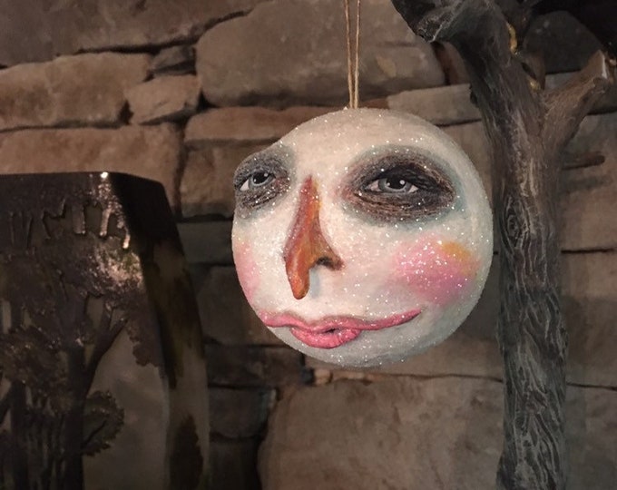 Creepy Christmas Grinning Snowball Head Ornament - Etsy