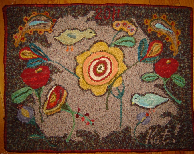 Primitive Hooked Rug 28x23 Rug Hooking Hand Hooked - Etsy