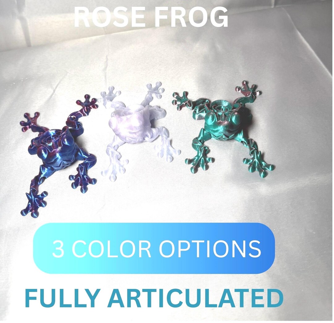 Articulated Rose Frog Fidget Toy – Color Shift 3D Print – Desk Pet ...