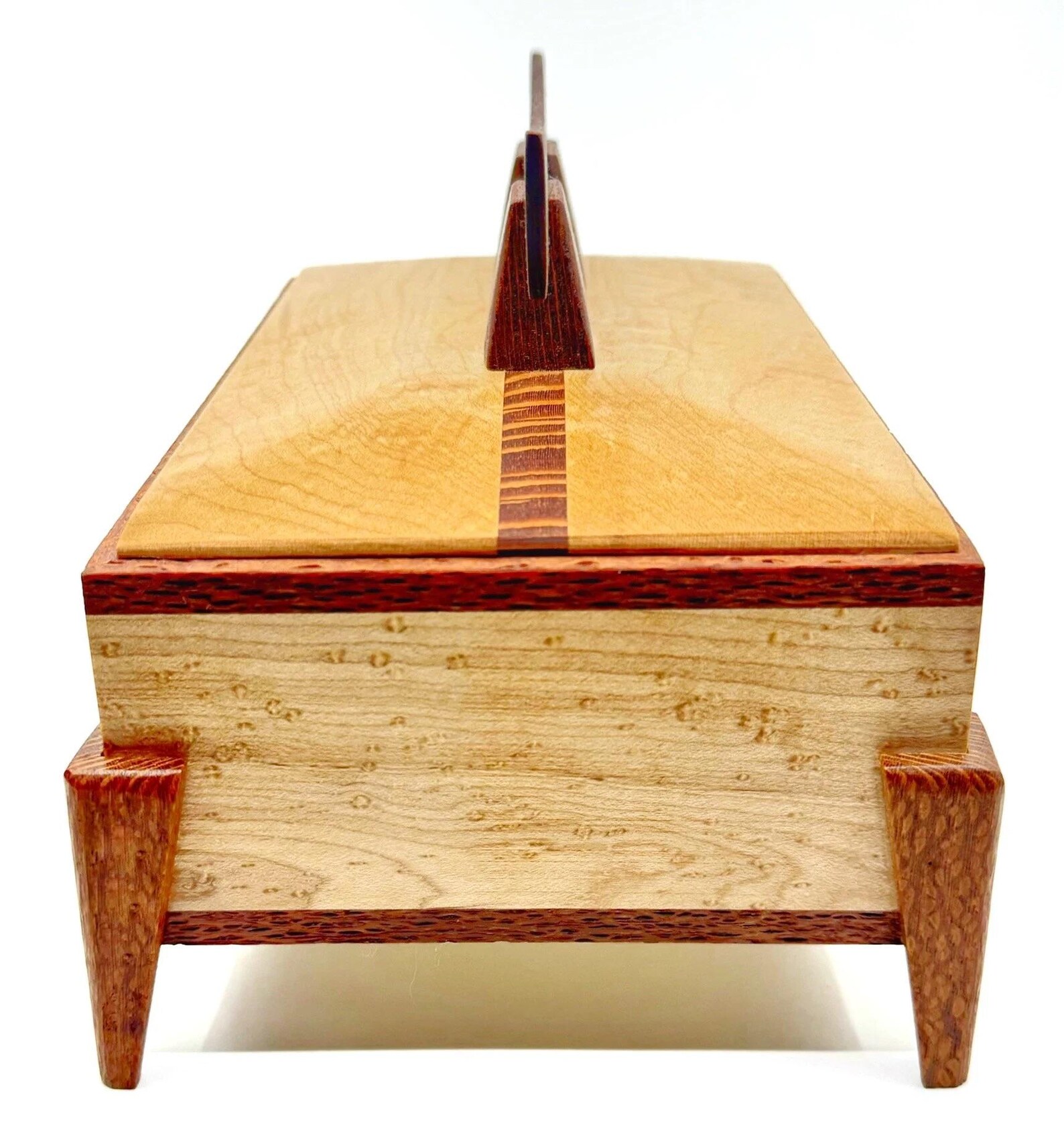 Birdseye Maple Pagoda Box, Wood Valet Box for Men, Wooden Keepsake Box ...