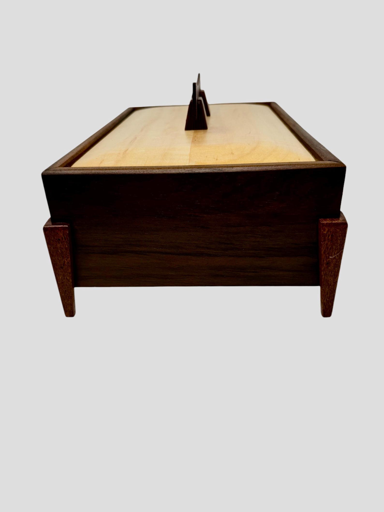 Large Teak and Curly Maple Pagoda Cremation Urn for Human Ashes ...