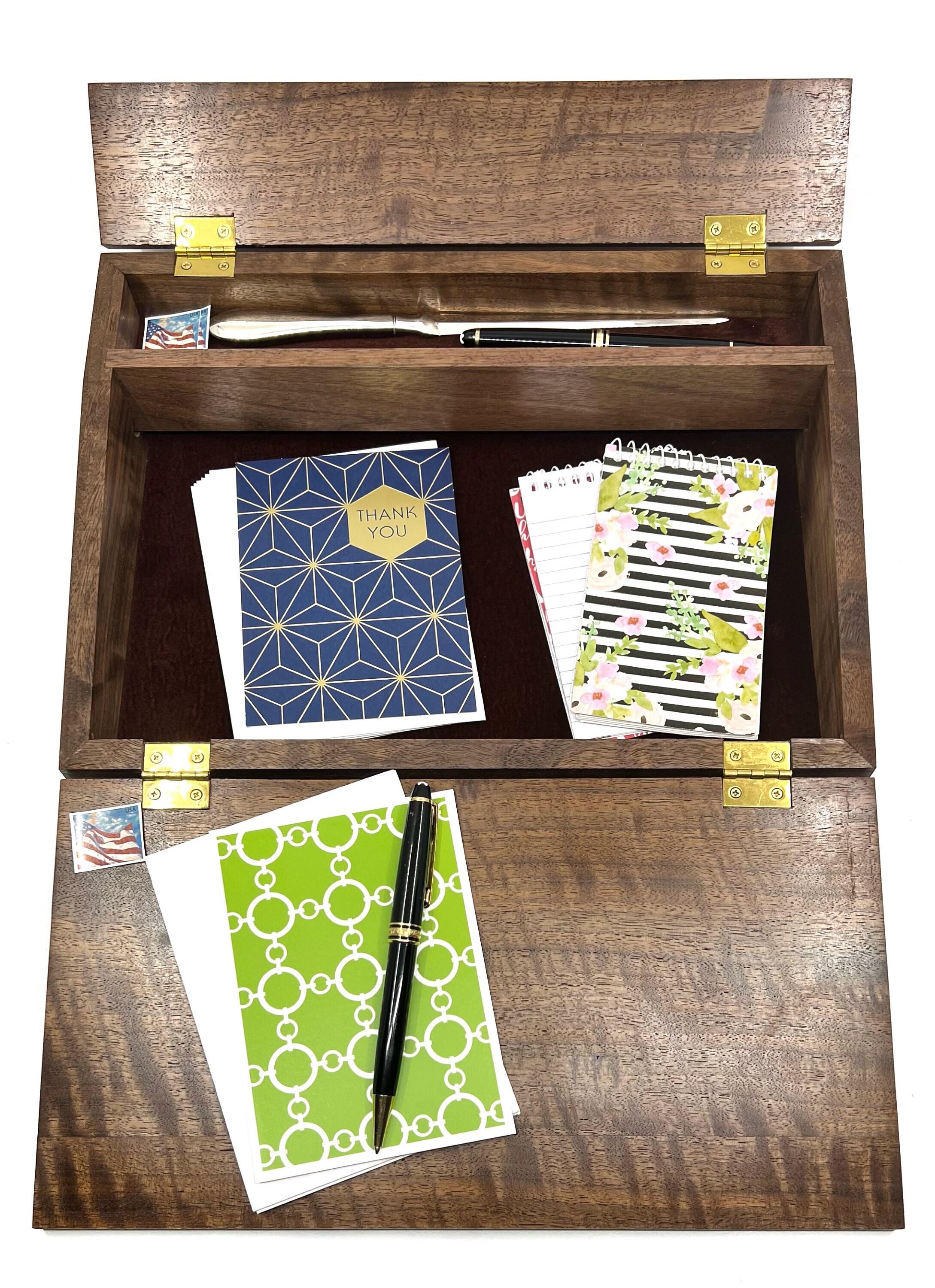 Classic Walnut Lap Desk, Wood Writing Slope, Wood Writing Box, Large ...