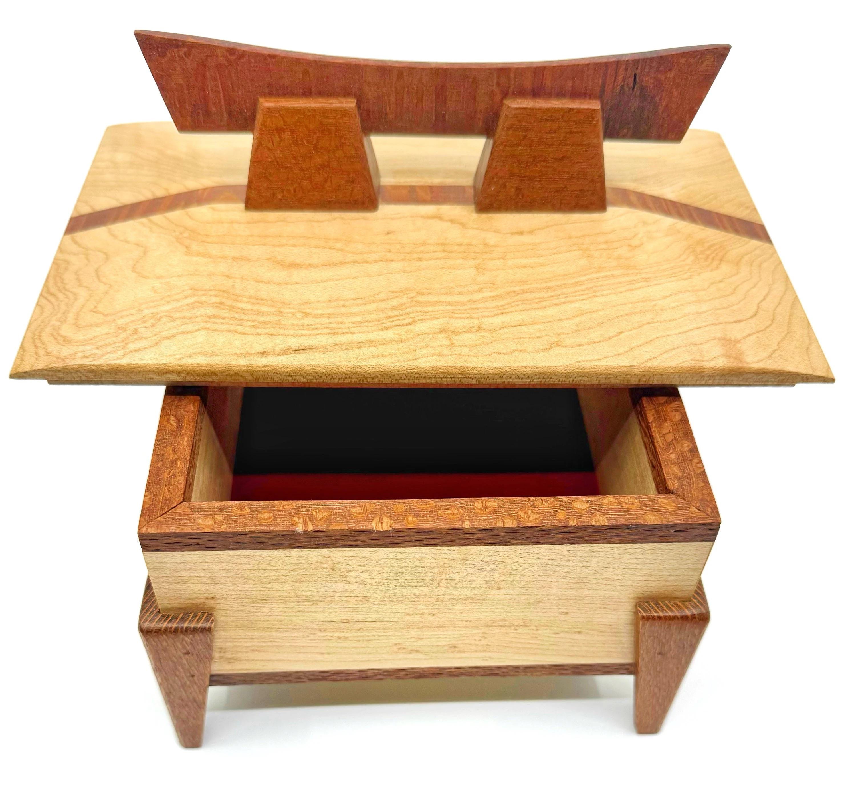 Birdseye Maple Pagoda Box, Wood Valet Box for Men, Wooden Keepsake Box, 5th Anniversary Gift for ...
