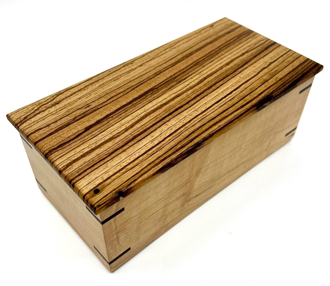 Zebrawood Domino Box, Curly Maple Sides, Handmade Keepsake Box - Etsy