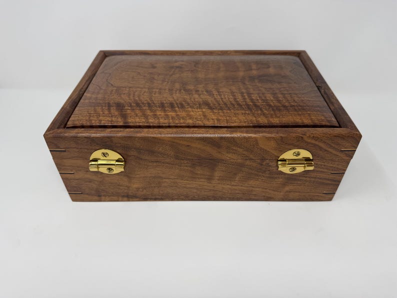 Walnut Jewelry Box, Valet Box for Men, Large Wood Jewelry Box, 5th ...