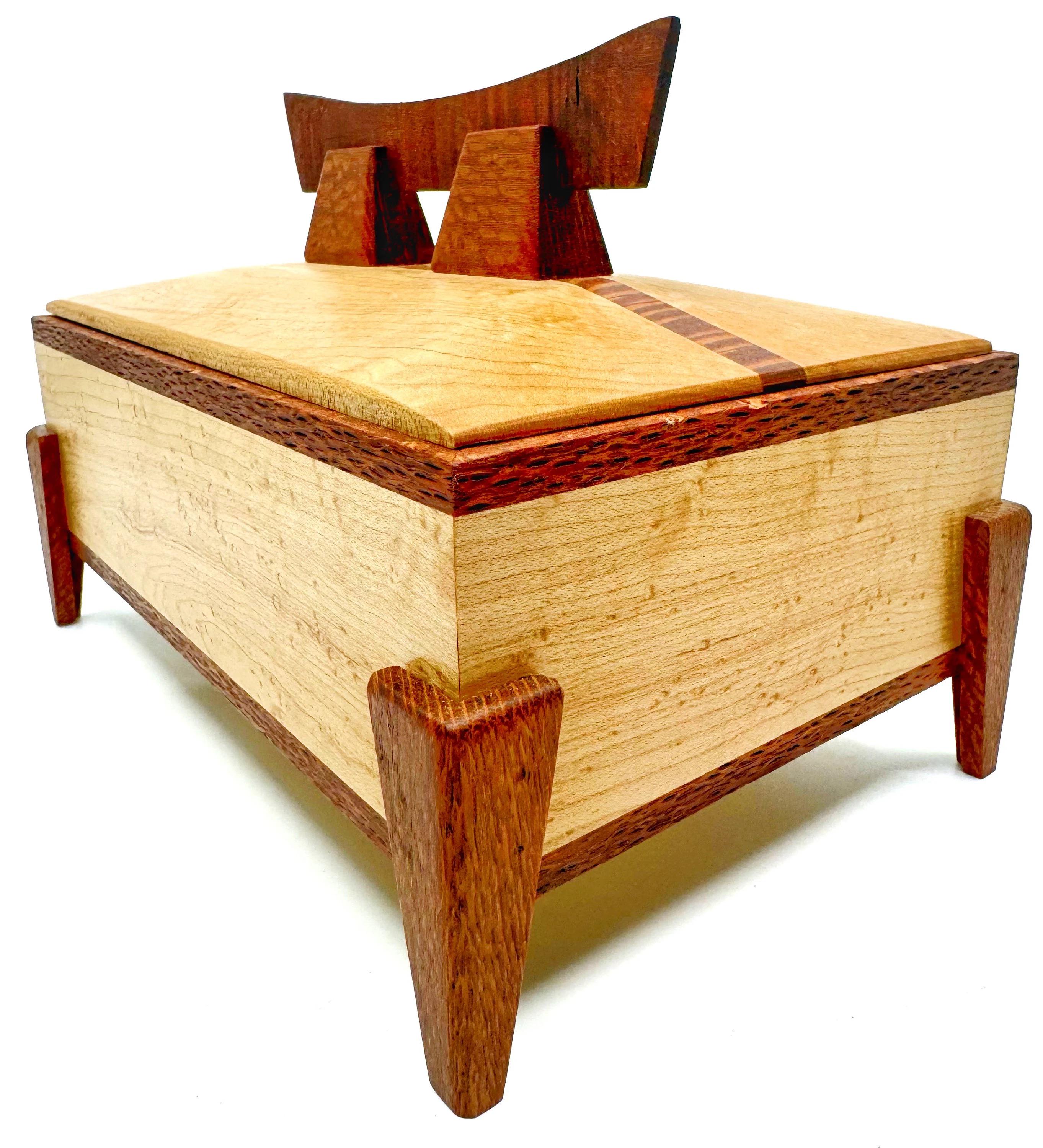 Birdseye Maple Pagoda Box, Wood Valet Box for Men, Wooden Keepsake Box, 5th Anniversary Gift for ...