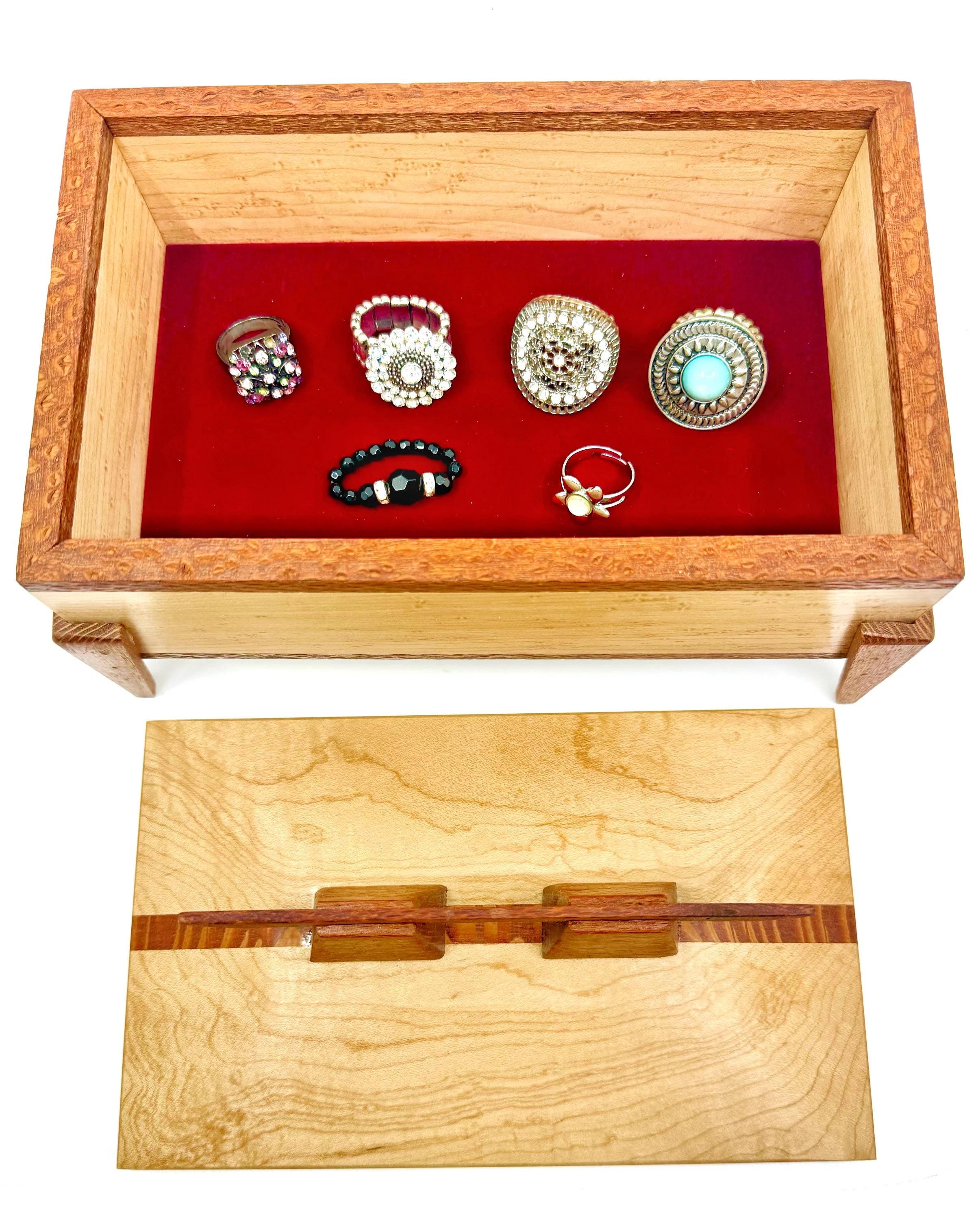 Birdseye Maple Pagoda Box, Wood Valet Box for Men, Wooden Keepsake Box ...