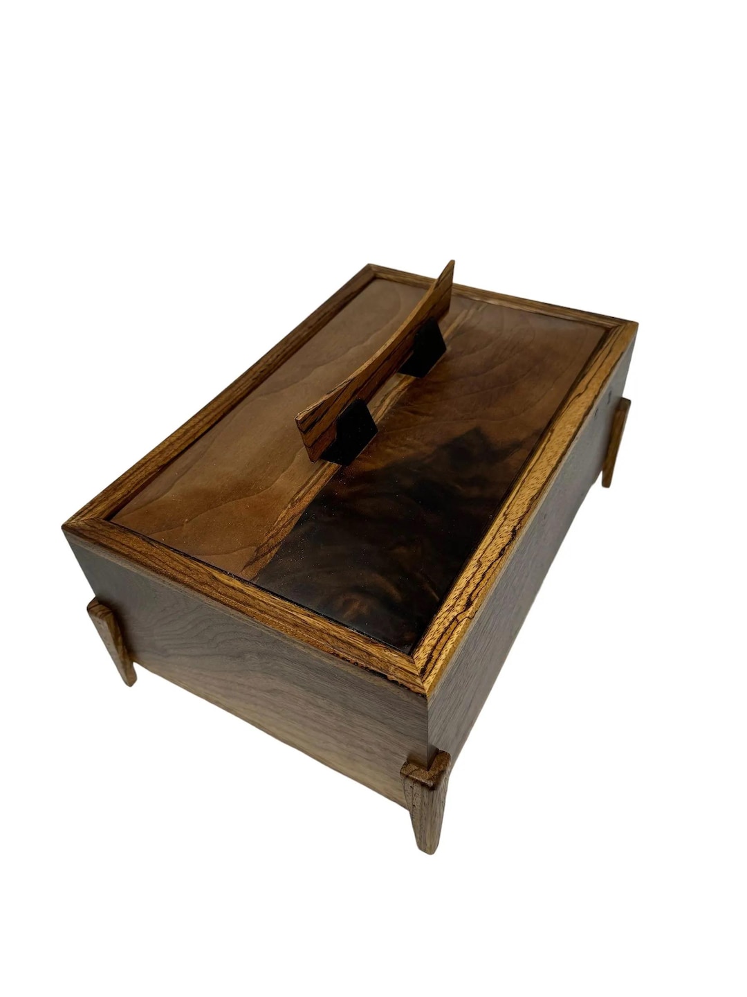 Walnut and Zebra Wood Pagoda Cremation Urn for Human Ashes - Etsy