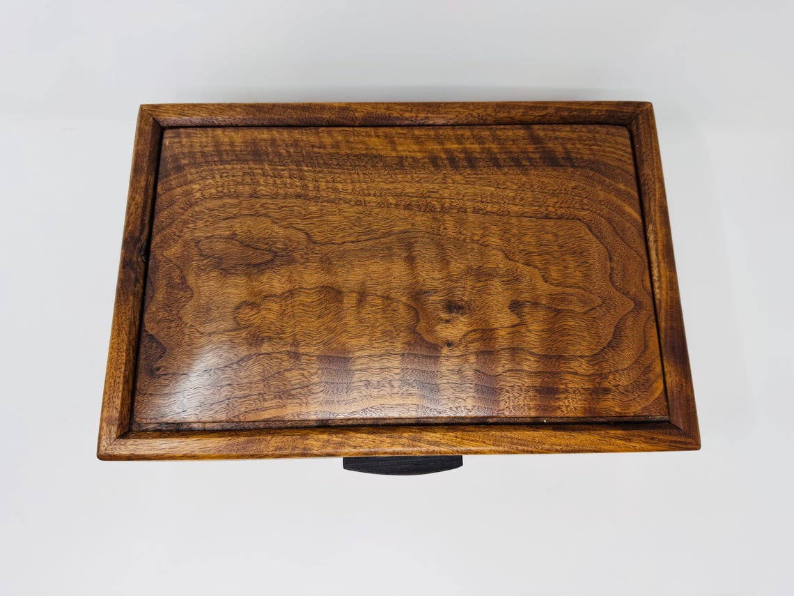 Walnut Jewelry Box, Valet Box for Men, Large Wood Jewelry Box, 5th ...