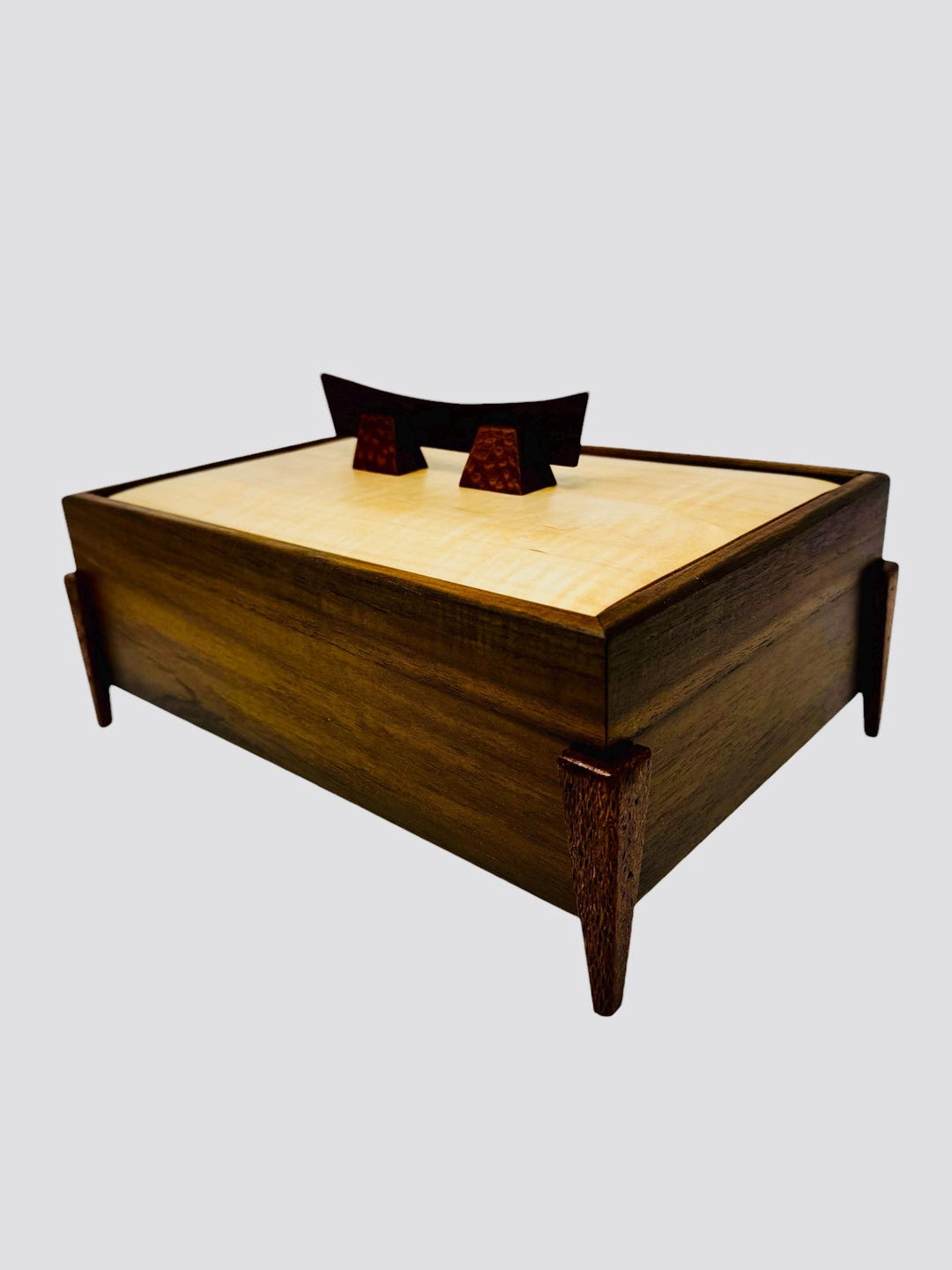 Teak and Maple Pagoda Cremation Urn, Wooden Memorial Urn - Etsy