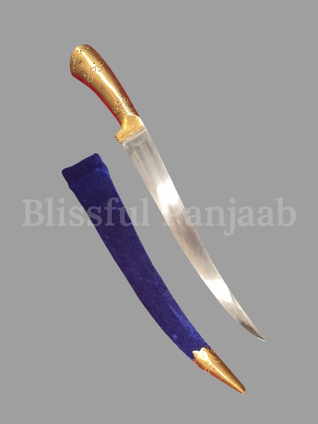 Sikh Khanjar With Brass Handle, Sarbloh Pesh Kabz 15.5 Inches - Etsy